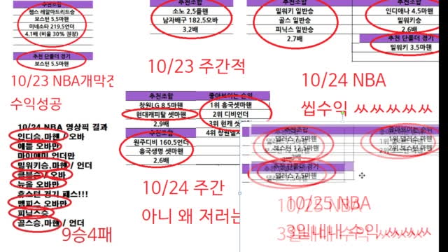 NBA 개막후 3일 모두 수익ㅋㅋㅋ NBA 분석!!!!!!!!! | SOOP VOD