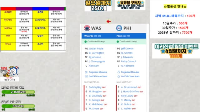 [ 6연승 ] 7연승은 더 잘 먹어 봅시다 NBA 분석. | SOOP VOD