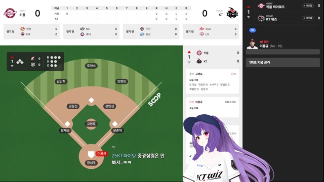 [5.2] KBO KT vs 키움 - KT 편파 중계방 (야린이) | SOOP VOD