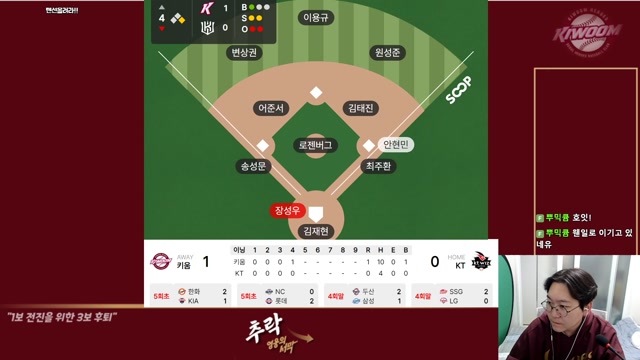 [호도리/키움편파] 프로야구 키움 : kt / " 3보후퇴라고요? " | SOOP VOD