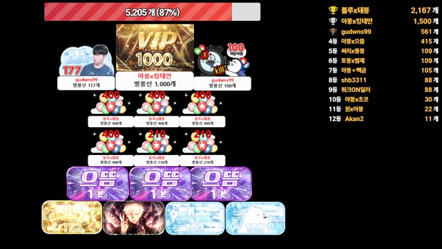 10시간 방송MVP💖블루💖 | SOOP VOD