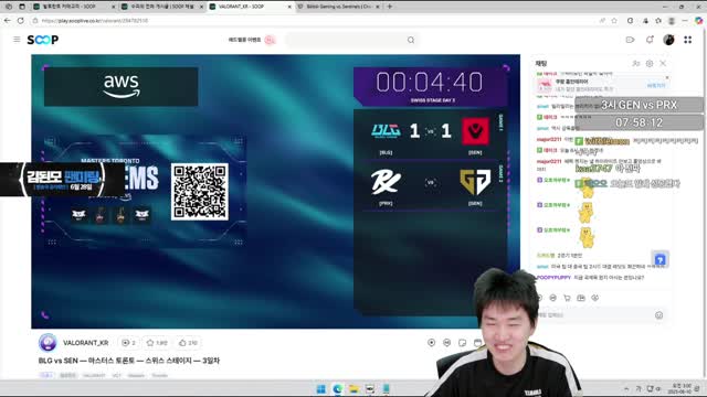[클립]김된모 VCT 승자조 플옵진출빵 GEN(아시아#2) vs PRX(아시아#3) / #MastersCostream | SOOP VOD