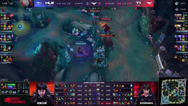 [클립][HLE vs T1] 2세트 / 2025 LCK MSI 대표 선발전 | SOOP VOD