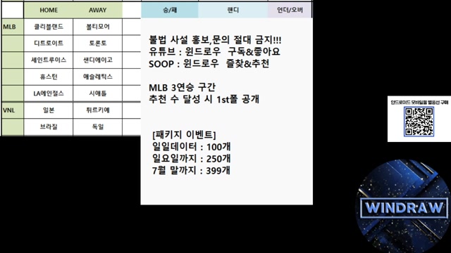[스포츠분석]야간 MLB 3연승 / 1st폴 공개 | SOOP VOD