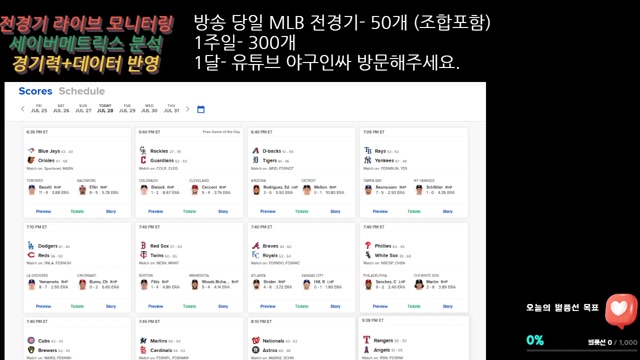 7월 29일 MLB 미친분석 또 적중이지 모얌 ㅅㅅ | SOOP VOD