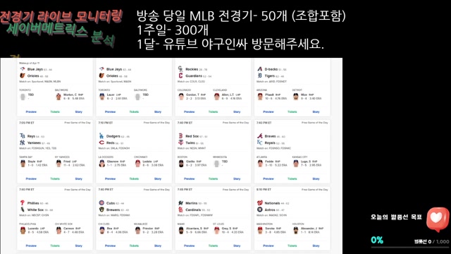 7월 30일 MLB 미친분석 제대로 당했네요 반등합시다 | SOOP VOD